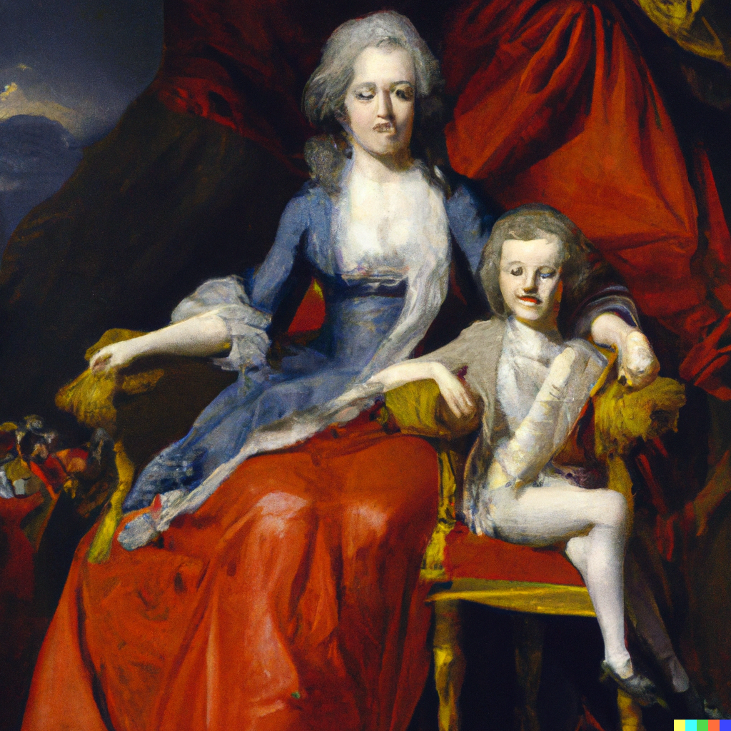 Mrs John Clerk Maxwell and Her Son James - UVG